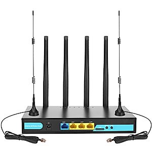 KuWFi 4G LTE Router with SIM Card Slot, Unlocked 4G WiFi Router with External Antennas, Industrial Wireless CPE Internet Routers for Home/Office, Work with AT&T and T-Mobile