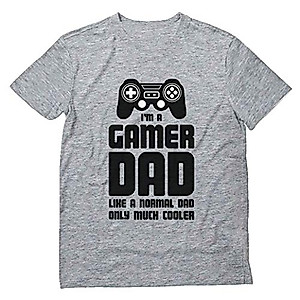 Gamer Dad Shirt Fathers Day Gaming Gifts for Men I Paused My Game T-Shirts Medium Gray