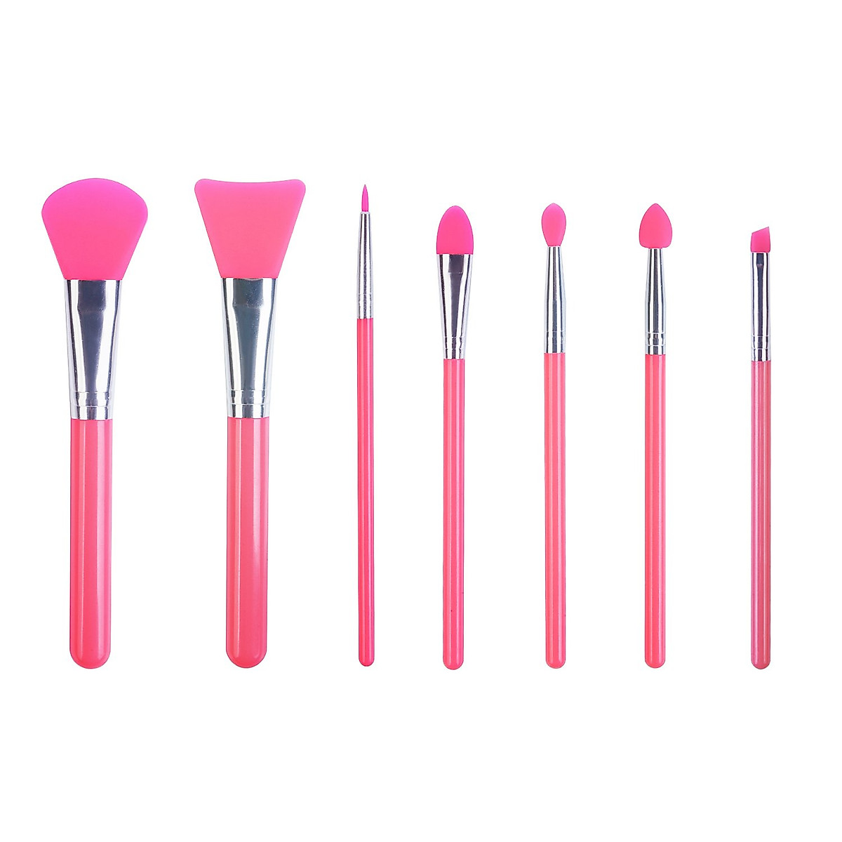 LORMAY 7 Pcs Silicone Brush applicator kit for UV Resin Epoxy Art Crafting and Cream Makeup Products (Red)