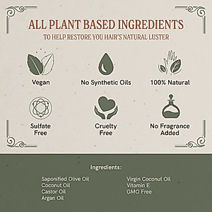 J·R·LIGGETT'S All-Natural Shampoo Bar, Virgin Coconut and Argan Oil - Strong and Healthy Hair-Nourish Follicles with Antioxidants and Vitamins-Detergent and Sulfate-Free, Set of Three, 3.5 Ounce Bars