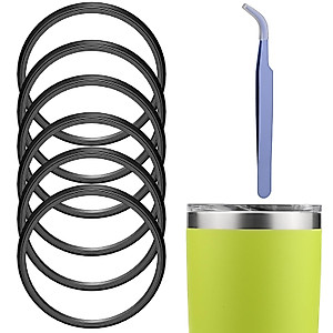 Gasket Replacement for Yeti, 6 Pack 20 oz Lid Seal for Yeti Stainless Steel Insulated Tumbler Mugs, Silicone O-Ring Parts with A Tweezer