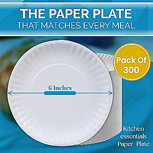 Perfectware - Kitchen essentials Paper Plate 6-300 6" Paper Plate, White (300 Count/pack)