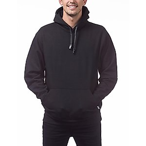 Pro Club Men's Heavyweight Pullover Hoodie (13oz), Black, X-Large