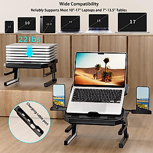 OImaster Laptop Stand Phone Stand Extended Laptops Riser Elevator 3 Height Adjustable Up to 10 Inches Rotatable Base for Desk Suit for Laptop Tablet 10 to 17 Inches