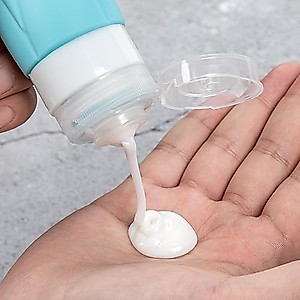 SUDDHO Travel Bottles for Toiletries, 2oz Travel Size Containers, Tsa Approved,Leak Proof Squeezable Silicone Travel Size Bottles for Shampoo Conditioner Lotion(5Pack)