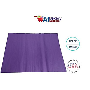 A1 Bakery Supplies Purple Tissue Paper 15' x 20' 100 Sheets Premium Quality Gift wrap tisue Paper