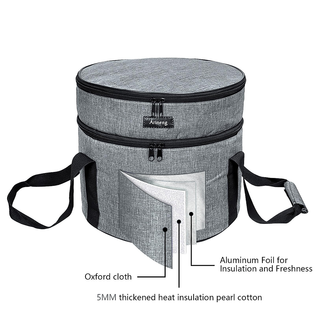 Arineng insulated pie carrier Round Insulated Casserole Carriers, Pie Carriers, Round Insulated Coolers, Casserole Trays For Hot And Cold Foods