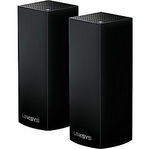 Linksys WHW0302B Velop Intelligent Mesh WiFi System: AC4400, Tri-Band Wi-Fi Router, Wireless Network for Full-Speed Home Coverage (Black, 2-Pack)