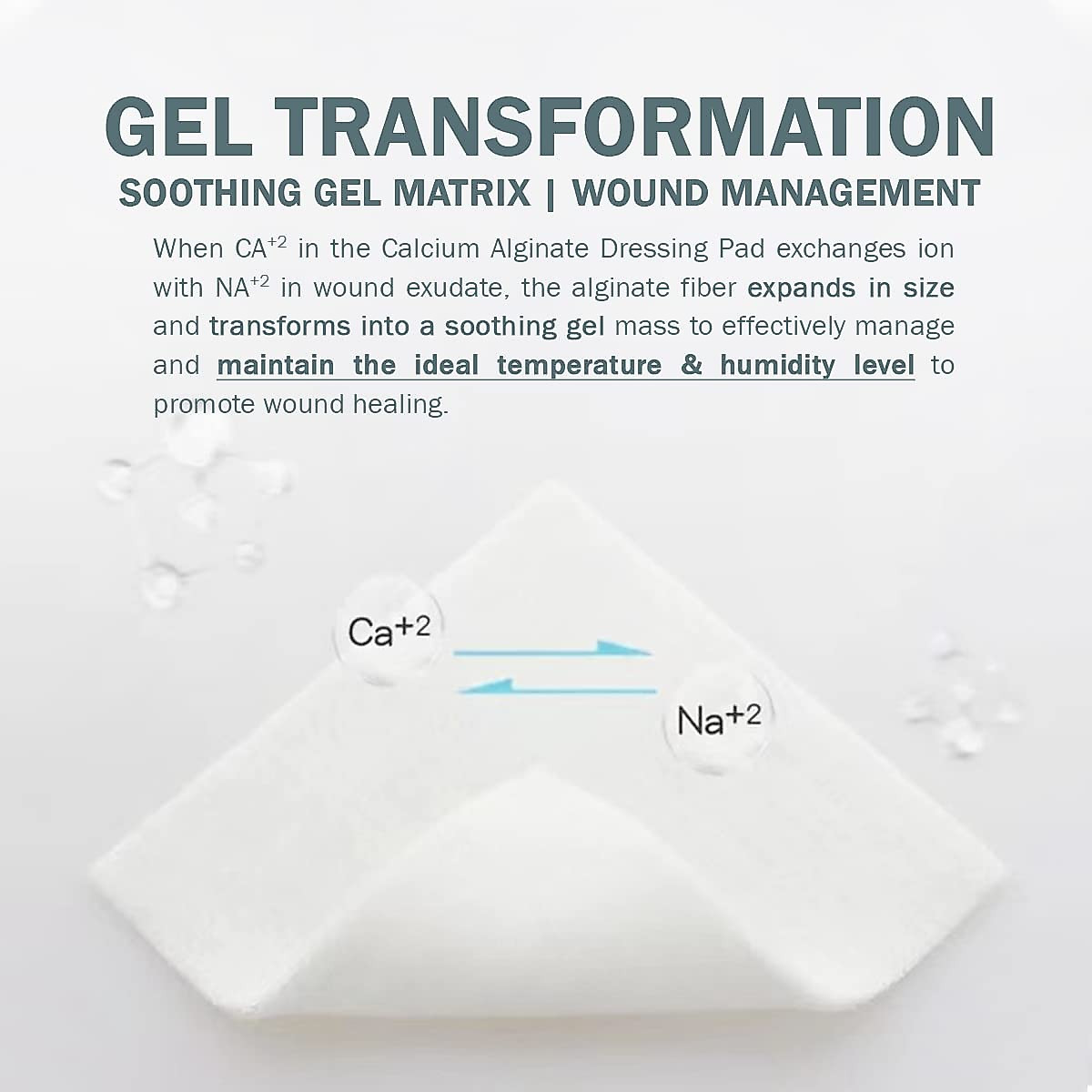 EVERLIT Calcium Alginate Wound Dressing | Gentle, Non-Stick Sterile Dressing Pad | Soft and Highly Absorbent Bandage with Soothing Gel Matrix (Pack of 20)