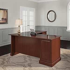 Bush Furniture Saratoga L Shaped Computer Desk in Harvest Cherry
