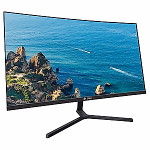 CRUA 24" Curved Monitor, FHD(1920×1080p) 2800R 100HZ, 99% sRGB Color Gamut Computer Monitors, 3-Sided Narrow Bezel and Filter Blue Light Function, Desktop PC Monitor(HDMI, VGA)- Machine Black