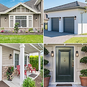 KSANA Outdoor Light Fixtures Wall Mount, Rust-Proof Metal Exterior Light Fixture with Seeded Glass, Outdoor House Lights for Porch, Patio, Doorway, Garden, Yard, Garage, Black Finish