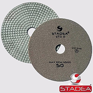 Stadea PPW252B Diamond Polishing Pad 7 Inch Grit 100 For Marble Concrete Stones Terrazzo Granite Floor Polishing