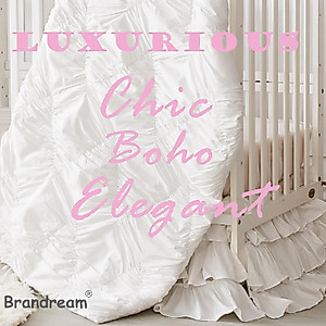 Brandream Luxury Diamond Nursery 6-Piece Baby Crib Bedding Set - White