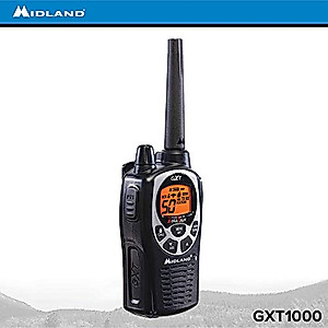 Midland GXT1000VP4 50 Channel GMRS Two-Way Radio - Up to 36 Mile Range Walkie Talkie - Black/Silver (Pack of 8)
