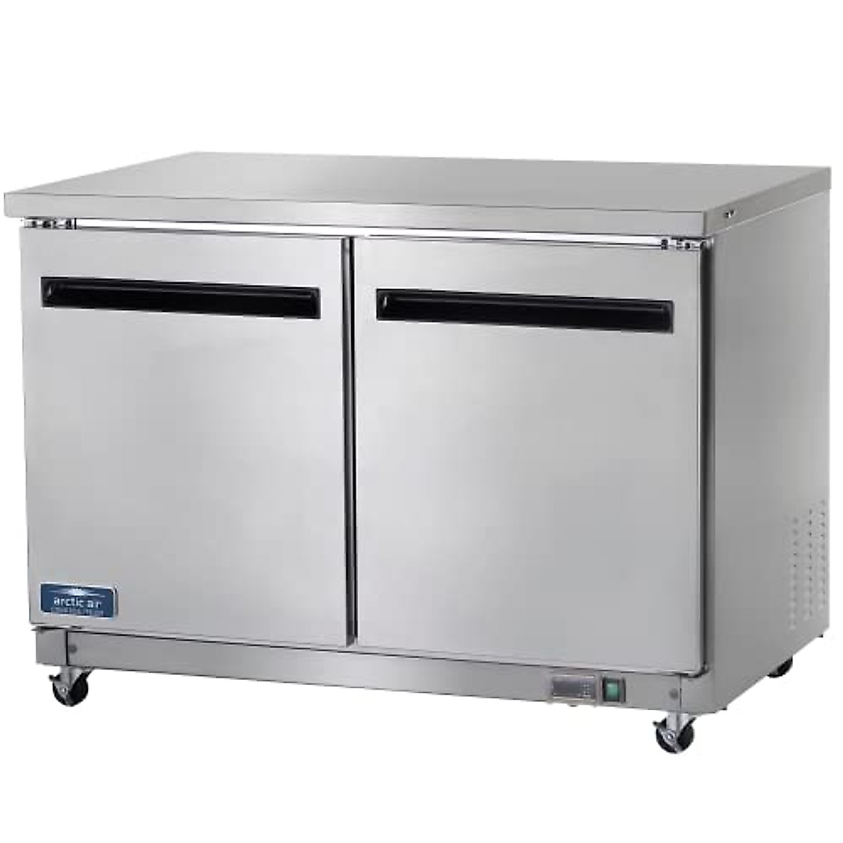 Arctic Air AUC48F 48" Two Section, Two Door Worktop Undercounter Freezer - 12 Cubic Feet, Silver, 115v