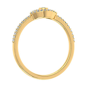 1/10 Carat Evil Eye Diamond Ring in 10k Yellow Gold - IGI Certified (Ring Size 9.75)