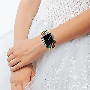 Bandkids Compatible with Kids Apple Watch Band 38mm 40mm 41mm for Boys Girls, Cute Printed Strap Compatible with iWatch Series 10/9/Ultra/8/7/6/5/4/3/2/1/SE