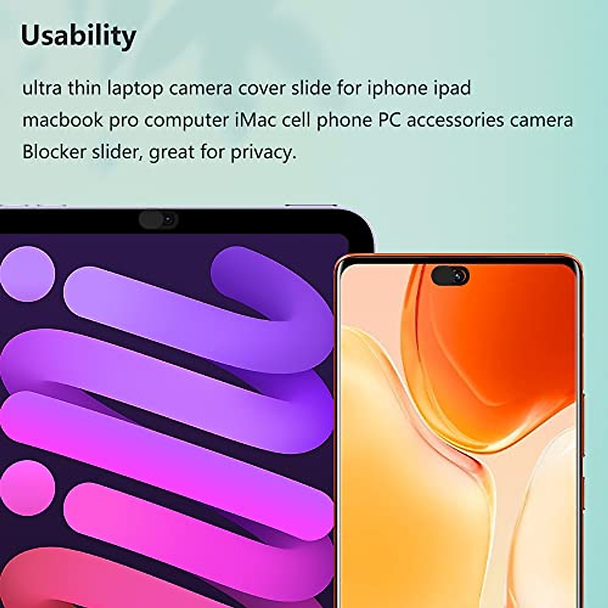 Meruns Laptop Camera Cover Slide - Privacy Protection Accessory, No Residue, Safe Screen -8 Pieces