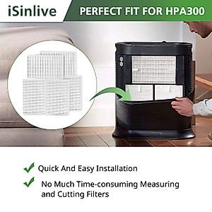 isinlive Filter R Replacement for Honeywell Air Purifier HPA100 200 300 and 5000 Series, 6 Pack True HEPA Filter Compatible with Honeywell R Filter