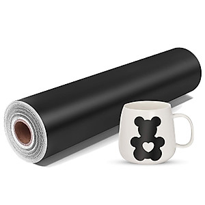 Prime Vinyl Black Permanent Vinyl Roll - 12" x 55 Ft-Black Self Adhesive Vinyl Roll for Silhouette Cameo, Decor Sticker, Cutting Machine, Craft Cutter Machine, Home Decal