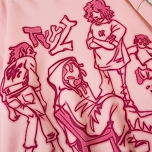 NECHARI Women's Y2K Full Zip Up Hoodie Over Face Rhinestone Pattern Print vintage Pullover Aesthetics Design Oversized Harajuku Jacket