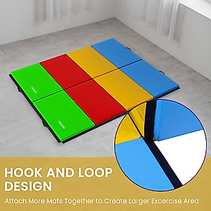 Signature Fitness All-Purpose 4'x10'x2" Extra Thick High Density Anti-Tear Gymnastics Gym Folding Exercise Aerobics Mats, Multiple