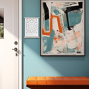 Risbay 1PCS White Wooden Key Cabinet with 6 Key Hooks Key Storage Lock Box Wall Mounted Key Hangers for Home Office Entryway Hallway Bedroom Living Room