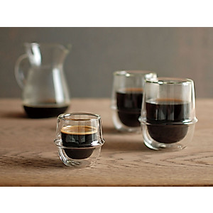 KINTO 23107 KRONOS Double Wall Coffee Cup, 8.5 fl oz (250 ml), Heat Resistant Glass, Microwave and Dishwasher Safe, Gift, Present