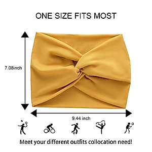 BrillaraSymm Headbands, 8 Pack Extra Large Turban Wraps Non-slip Workout Hair Bands for Women, Wide Headbands for Women's Hair Sport Yoga Hair Bands, Polyester, HAIRBAND, Women's Hair Accessories