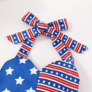 Magic Park Infant 4th of July Romper Dress Baby Girl Independence Day Outfit Toddler Patriotic Clothes America Flag Clothing (Blue Red Blue, 3-6 Months)