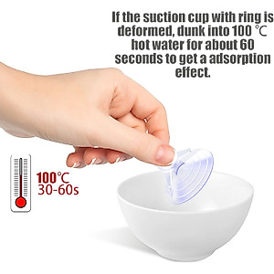 AccEncyc 24Pcs Suction Cups with Loops Window Suckers with Ring Car Glass Windshield Sunshade Suction Cups Aquarium Heater Suction Cups Glass Suction Pads for Seasonal Xmas Decorations (Clear)