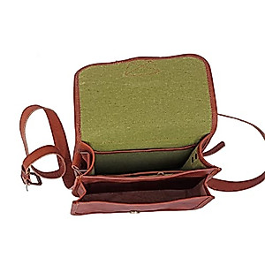 vintage leather crossbody purse satchel for women brown small bag sling over the shoulder