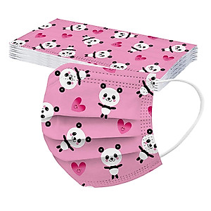 YUGYUJ 50Pcs Kids Face Mask Childrens 3 Ply Non-Woven Protective Breathable Kids Face Mask for Boys Girls Outdoor School (50Pcs Kids Mask A)