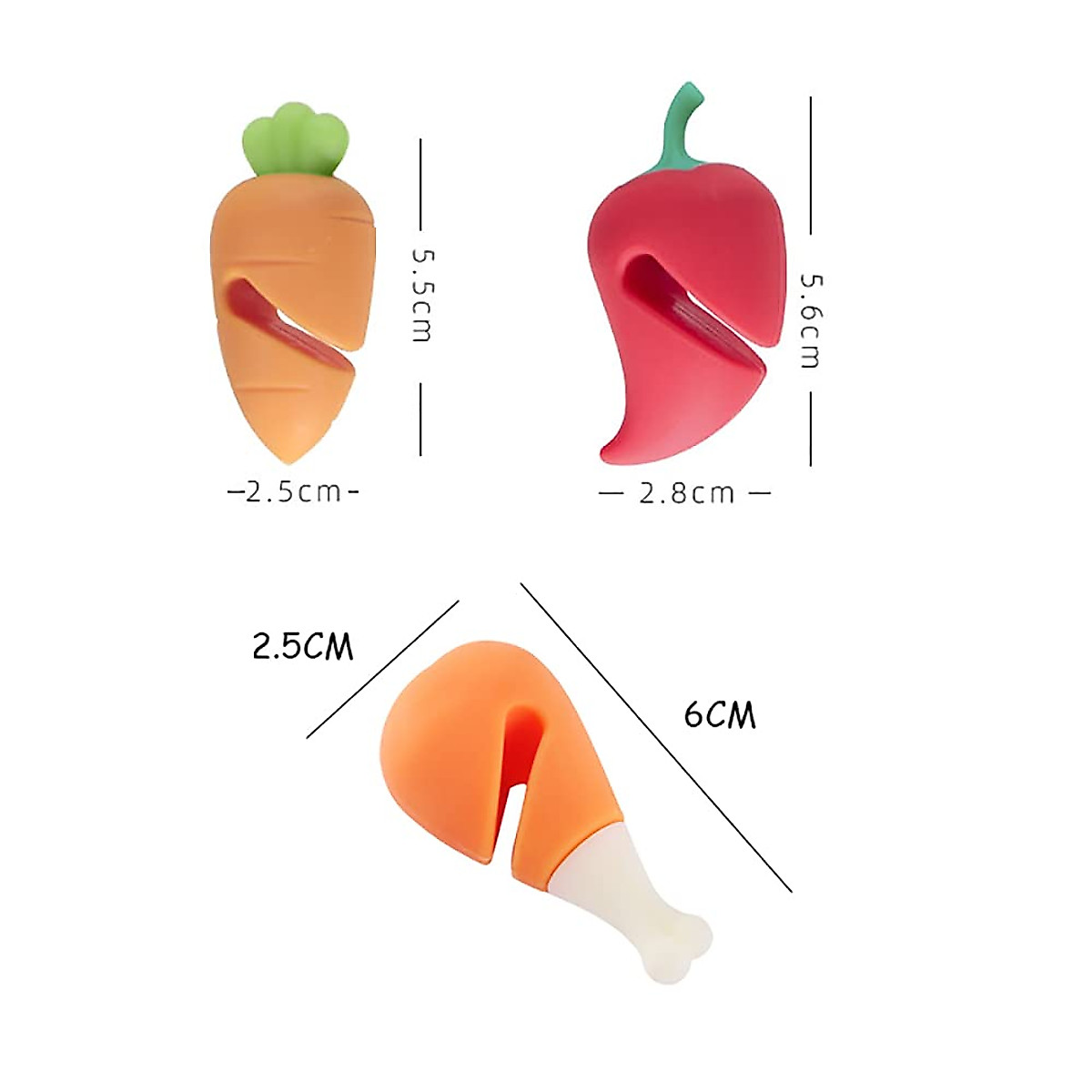 MinLia 3PCS Carrot Pepper Chicken Leg Pot Cover Anti-Overflow Pot Cover Lifter Kitchen Tools Spill-Proof Pot Lid Rack