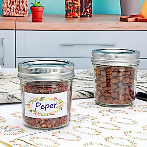 Datttcc Mason Jars Herb Canister, 6 OZ Glass Mason Jar with Regular Lids and Metal Divider, Rustic Country Style Storage Container for Bathroom, Kitchen, Living Room, Office,Set of 30