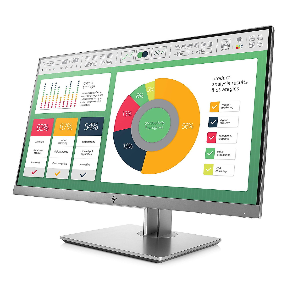 HP EliteDisplay E223 21.5-Inch Screen LED-Lit Monitor Silver (1FH45AA#ABA) (Renewed)