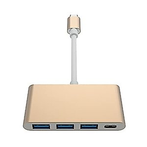 SHYPT USB3.0, 5Gbps High-Speed Transmission Type C to USB 3.1/PD+3USB 3.0 HUB Adapter USB Type C Hub (Color : Gold)