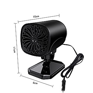 Portable Car Heater, Auto Heater Fan, Car Defogger, Fast Heating Quickly Defrost Defogger 12V 150W Auto Ceramic Heater Fan 3-Outlet Plug in Cig Lighter