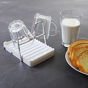 GuoGuo Wu Multifunctional Lid and Spoon Holder for Kitchen, Foldable Spatula/Ladle/Spoon Rest for Countertop and Stove Top, Multifunctional Holder for ipad, phone, Water Cup - White, 1 Pack