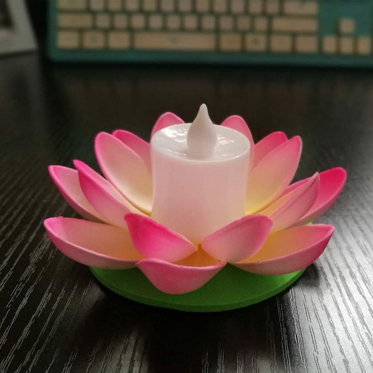SOLUSTRE 5pcs floating lotus flowers Flower Night Lamp floating lantern LED floating candle light nativity decor flashing plastic lotus LED water lotus light flickering candles lily Battery