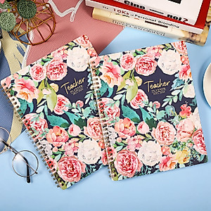 Teacher Planner 2023-2024 - 2023-2024 Teacher Planner, Academic Planner 2023-2024 from July 2023 to June 2024, 8" x 10", Teacher Lesson Plan Book with Quotes, Strong Twin-wire Binding - Floral