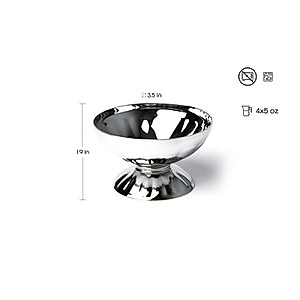 Rigeli Regent Stainless Steel Set of 4 Ice-cream Cups Ice Cream Bowls, Stainless Reusable Dessert Cups Dessert Dish for Serving Ice Cream Salad Fruit Pudding for Home Kitchen (Short)