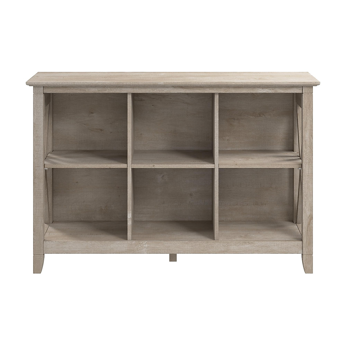 Bush Furniture Key West 6 Cube Bookcase in Washed Gray, Small Organizer for Home Office, Living Room, and Entryway
