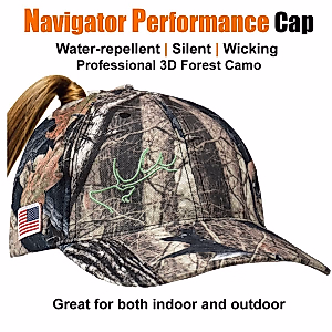 EDTREK Womens Performance Cap Hat with Ponytail Hole - Camo and Blaze Orange Hunting Hats (in Deep Camo)