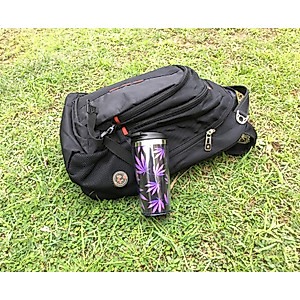 NVJUI JUFOPL Men Women Ganja Marijuana Weed Travel Coffee Mug, Stainless Steel, With Flip Lid, 14 oz Funny Cup for Holiday