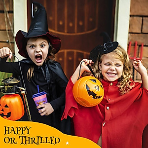 Meoky Halloween Decorations, Plastic Cups with Lids and Straws - 6 Pack 12 oz Color Changing Cups, Reusable Tumblers Bulk for Party, Kids