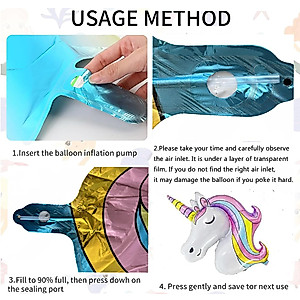 Unicorn Balloons Unicorn Birthday Party Decorations for Girls Foil Balloons Set Macaron and Rainbow Balloon Wedding Baby Shower Party Supplie (number 4)