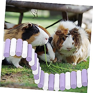 FUOYLOO Hamster Climbing Ladder Pet Toys Chew Toys Chinchilla Chew Toys Wood Rat Ladder Small Animal Climbing Toys Ladder Bridge Hanging Hamster Swing Hamster Accessory Blue Parrot