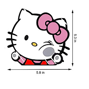 okimari-Hello Kitty Car Sticker Hitting Glass Decal Vinyl